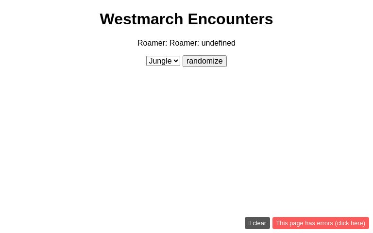 Westmarch Encounters ― Perchance Generator