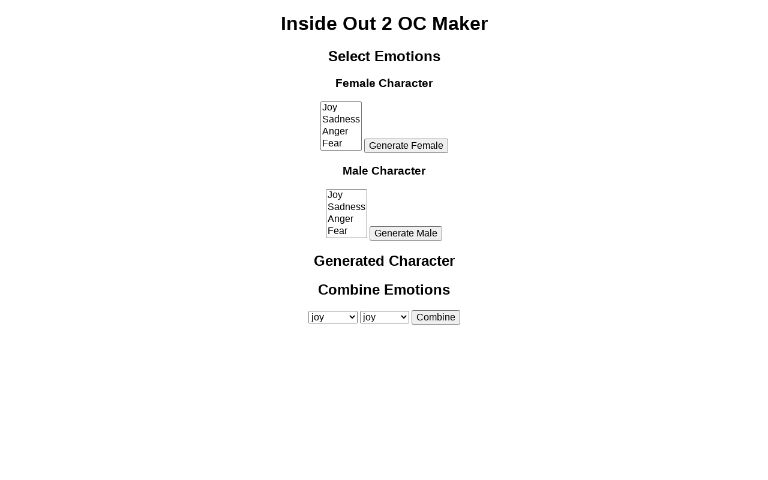 Inside Out 2 OC Maker ― Perchance Generator