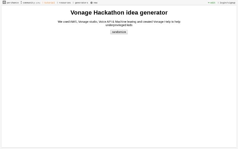 Vonage Hackathon idea generator