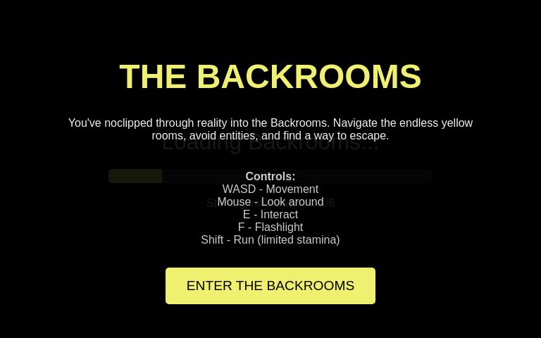 THE BACKROOMS ― Perchance Generator
