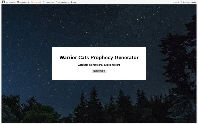 Warrior Cats Prophecy Generator
