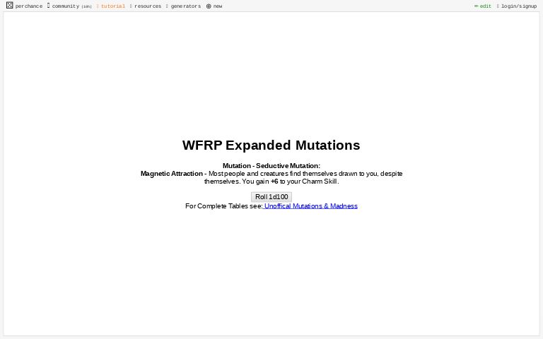 WFRP Expanded Mutations ― Perchance Generator