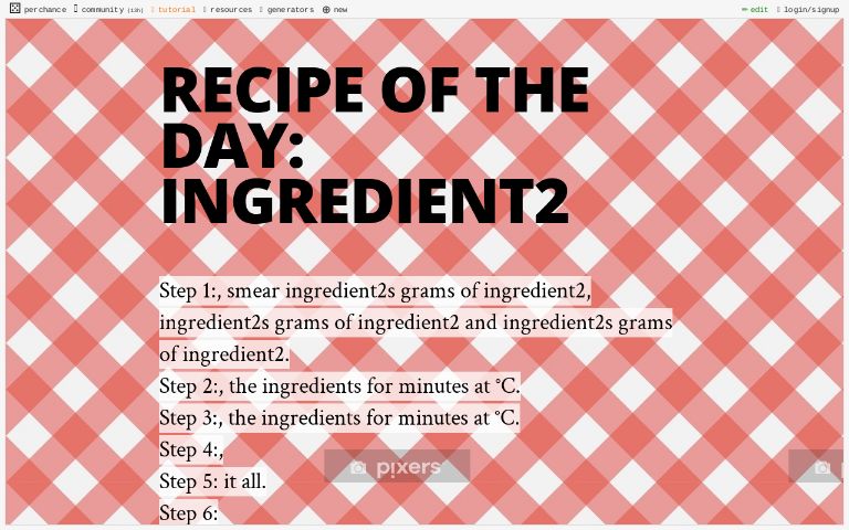 Nonsense Recipe Generator