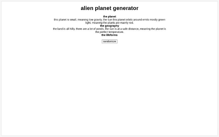 alien planet generator