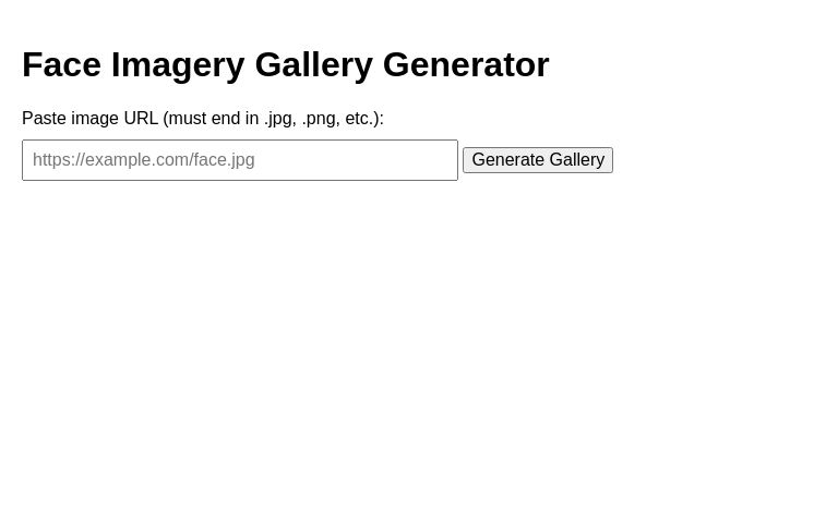 Face Imagery Gallery Generator