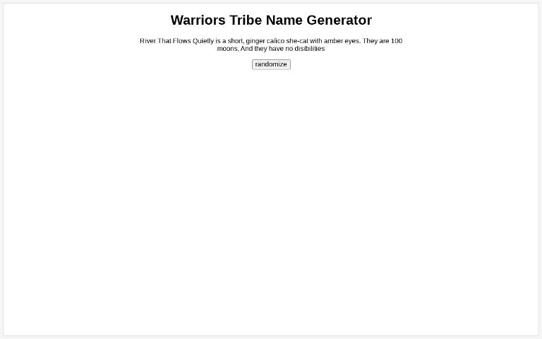 Warriors Tribe Name Generator