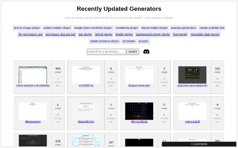 Recently Updated Generators
