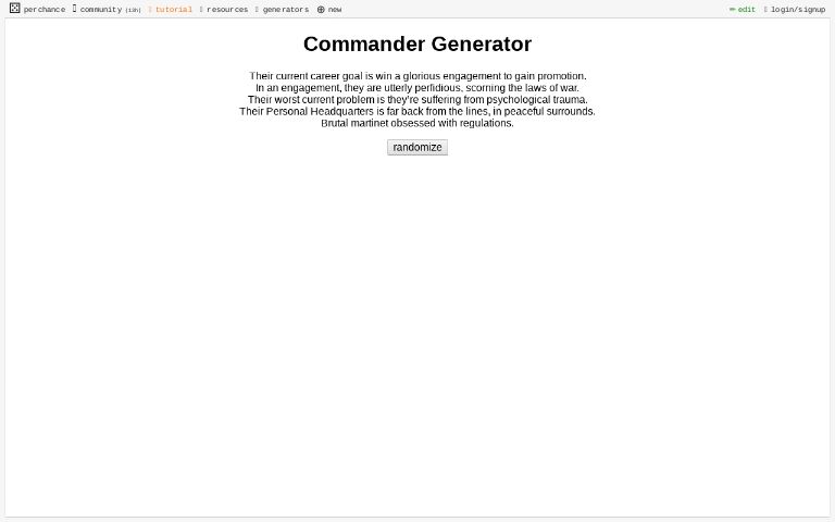 Commander Generator ― Perchance
