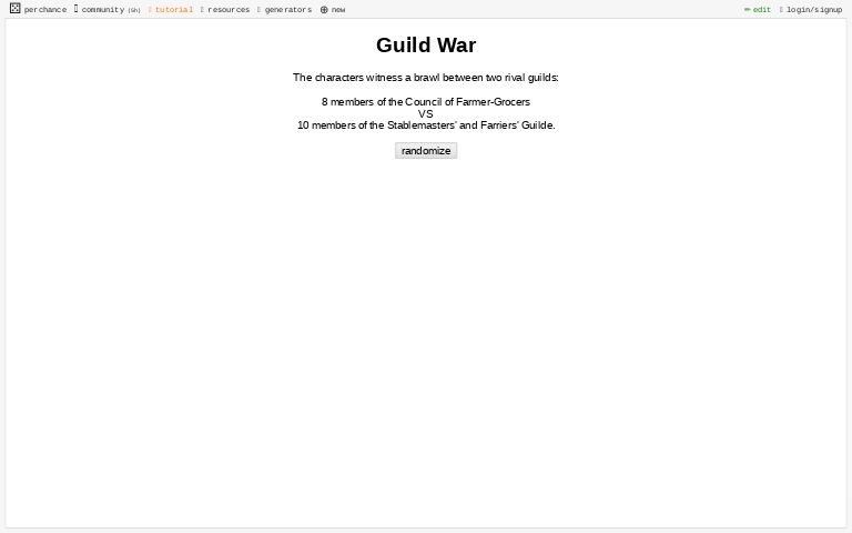 Guild War ― Perchance Generator
