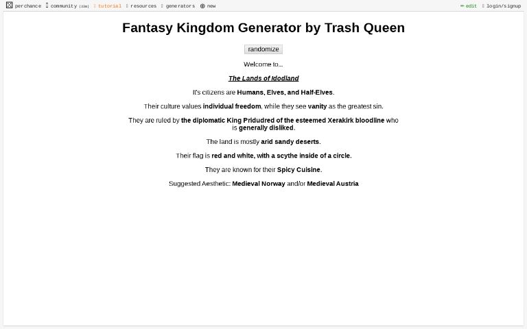 Fantasy Kingdom Generator by Trash Queen