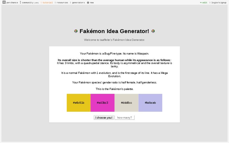 Fakémon Idea Generator!