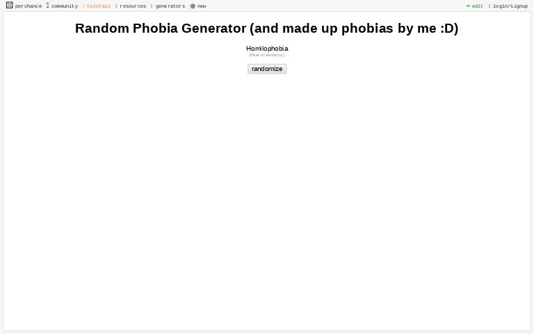 Random Phobia Generator (and made up phobias by me :D)