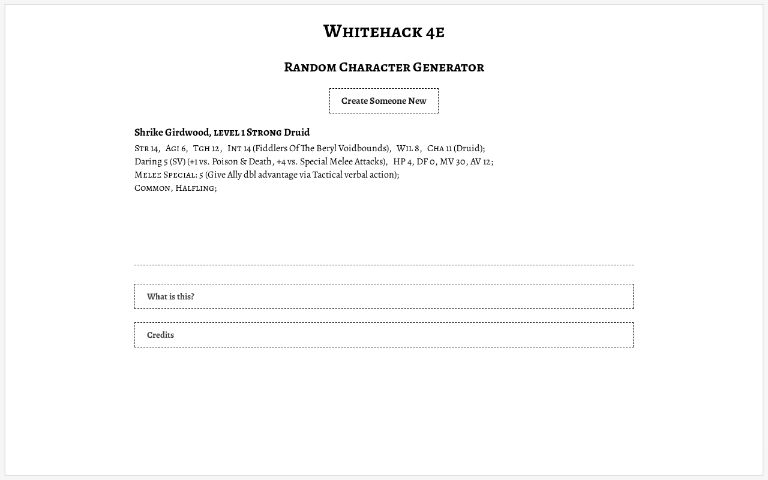 Whitehack 4e ― Perchance Generator