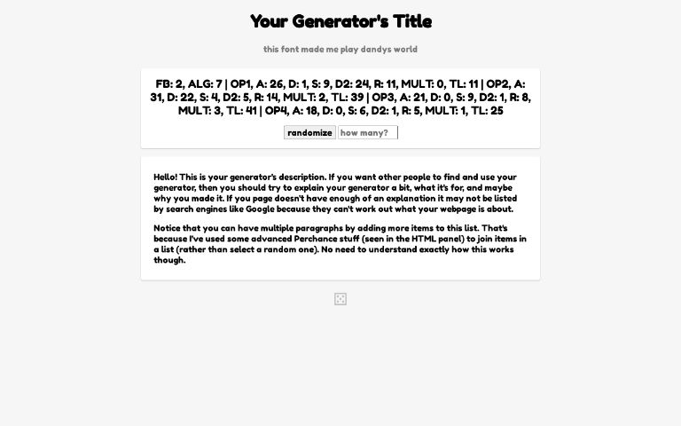 Basic Template ― Perchance Generator