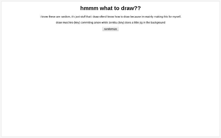 hmmm what to draw?? ― Perchance Generator