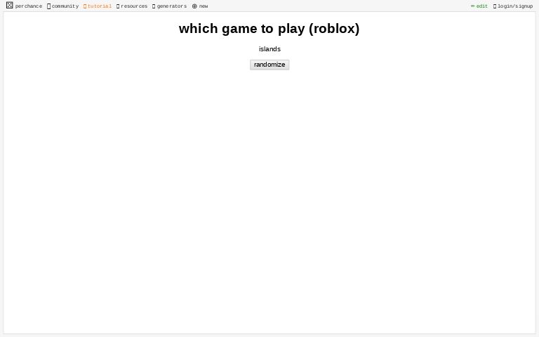 which game to play (roblox) ― Perchance Generator
