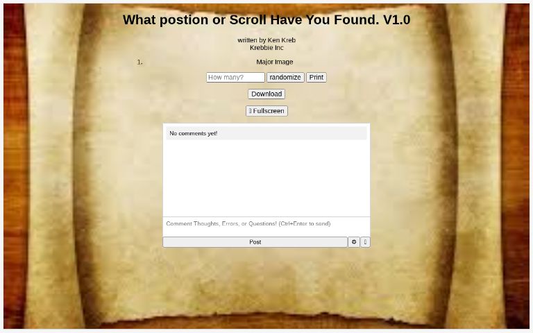What postion or Scroll Have You Found. V1.0 ― Perchance Generator