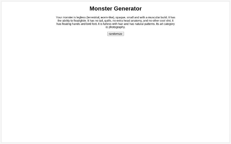 Monster Generator