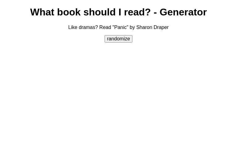 What book should I read? - Generator