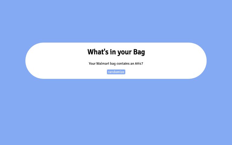 What's in your Bag ― Perchance Generator