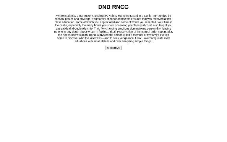 DND RNCG ― Perchance Generator