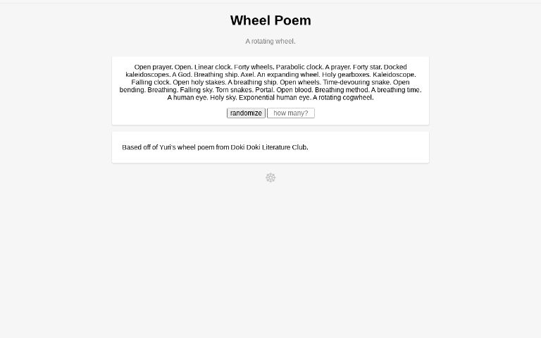 Wheel Poem ― Perchance Generator