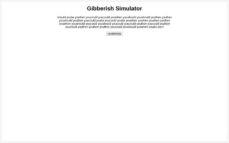 Gibberish Simulator ― Perchance Generator