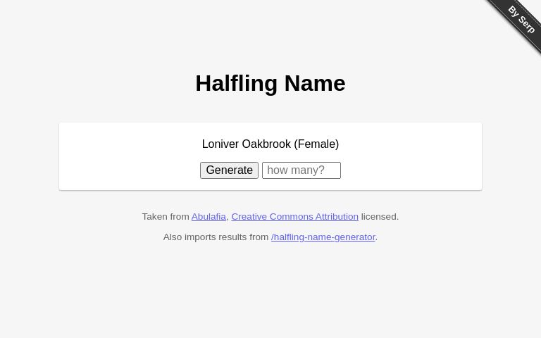 Halfling Name ― Perchance Generator