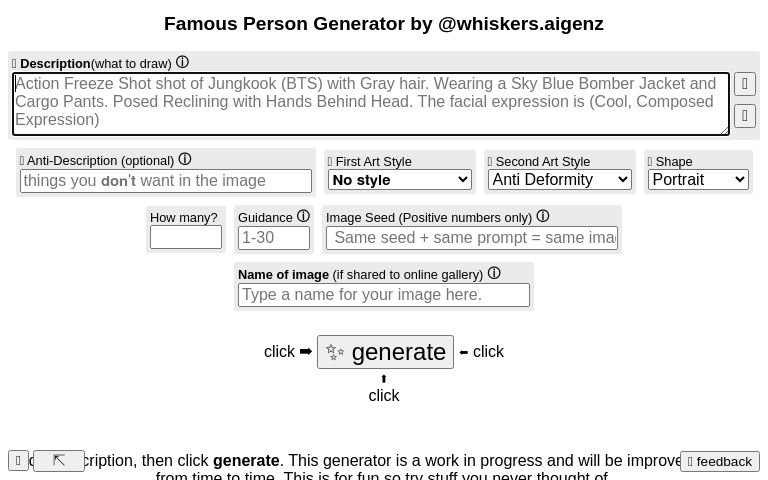Famous Person Generator (free, no sign-up, unlimited)