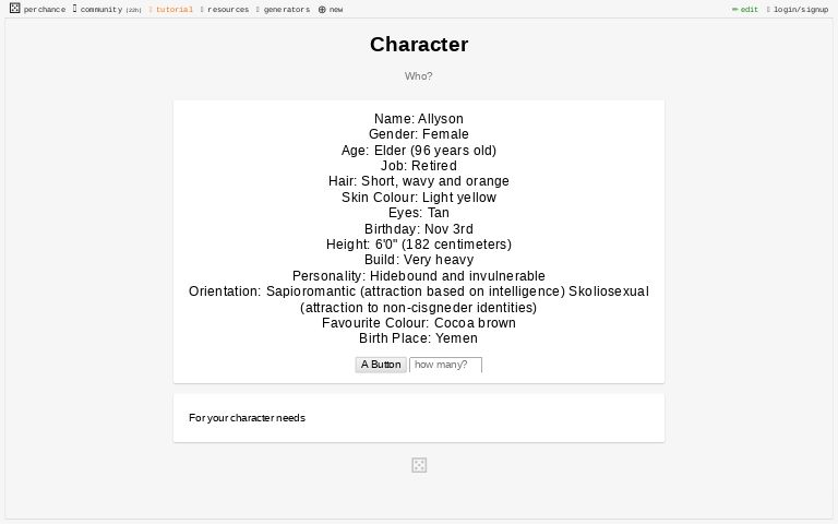 Character ― Perchance Generator