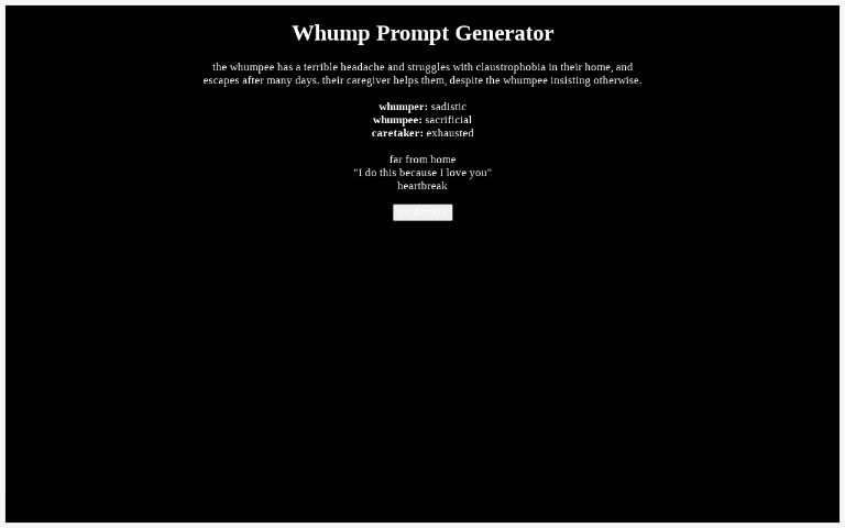 Whump Prompt Generator