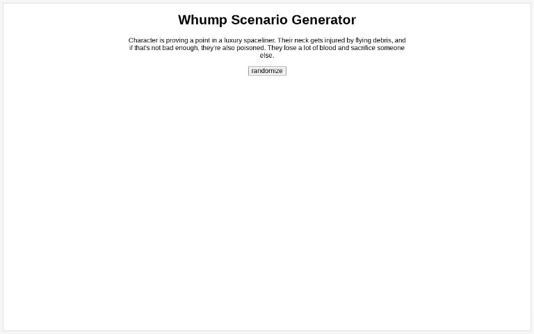 Whump Scenario Generator