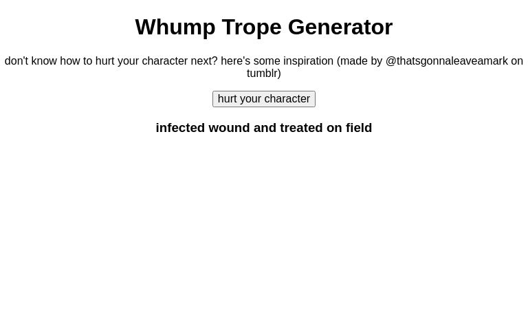 Whump Trope Generator