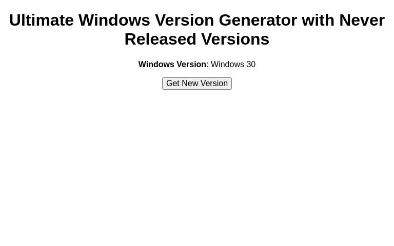 Ultimate Windows Version Generator with Never Released Versions