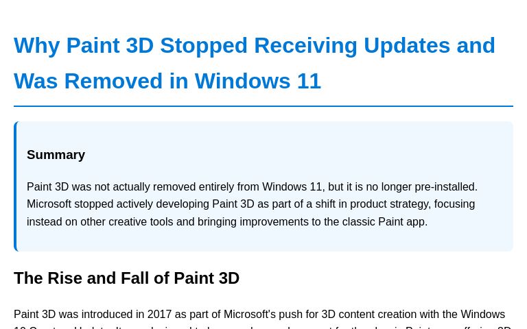Why Paint 3D Stopped Receiving Updates and Was Removed in Windows 11 ...