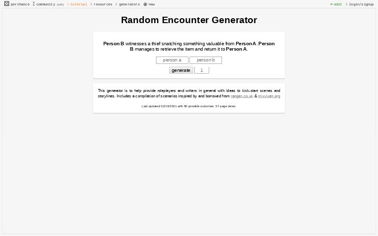Random Encounter Generator