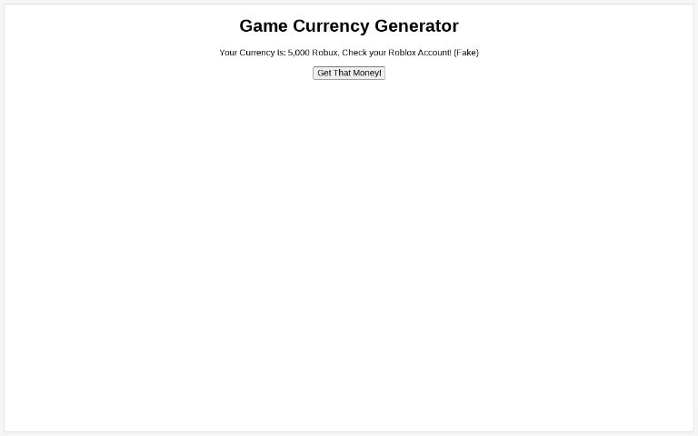 Game Currency Generator