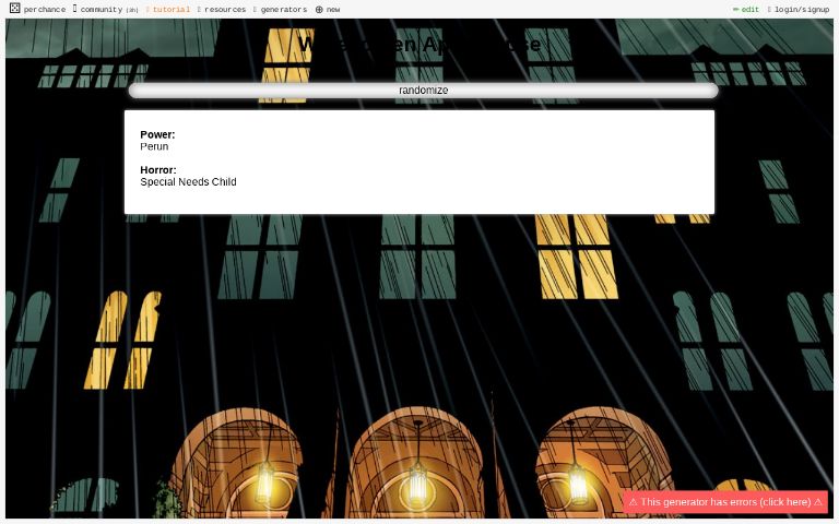 Widescreen Apocalypse ― Perchance Generator