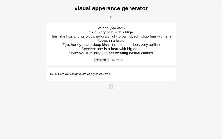 visual apperance generator