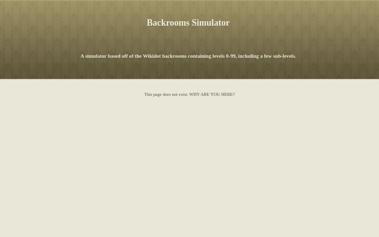 Backrooms Simulator ― Perchance Generator