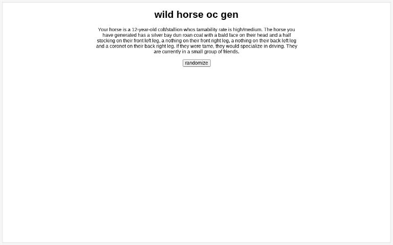 wild horse oc gen