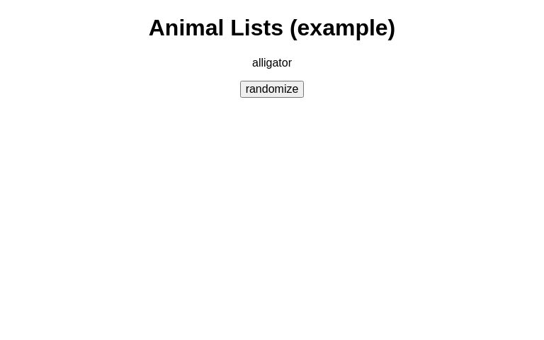 Animal Lists (example) ― Perchance Generator