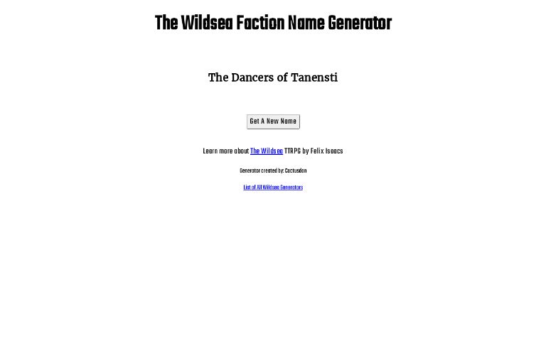 The Wildsea Faction Name Generator