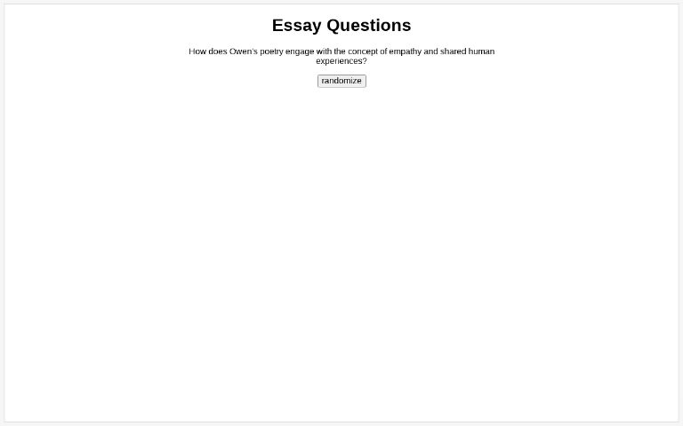 Essay Questions ― Perchance Generator