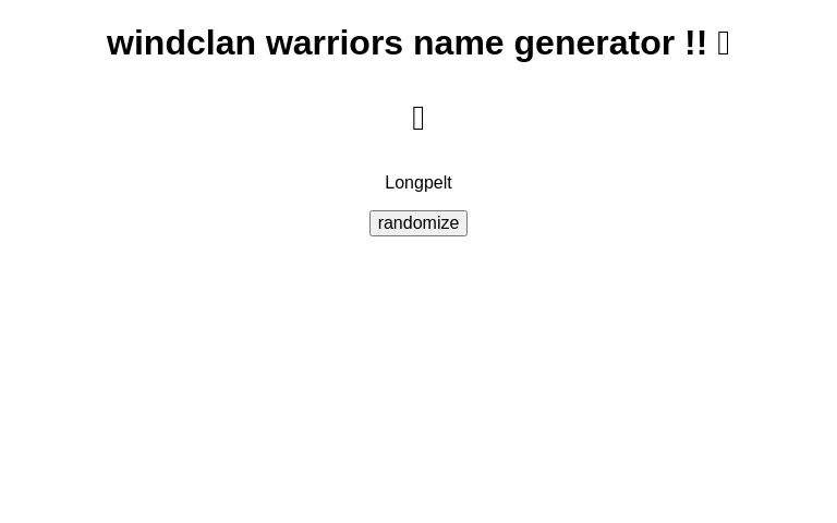 windclan warriors name generator !! 🌿