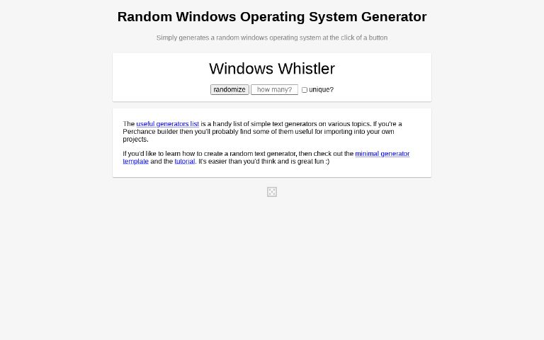 Random Windows Operating System Generator