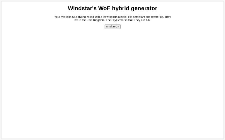 Windstar's WoF hybrid generator