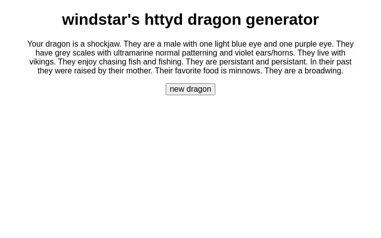 windstar's httyd dragon generator