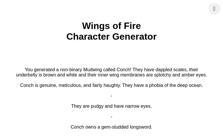 Wings of Fire Character Generator