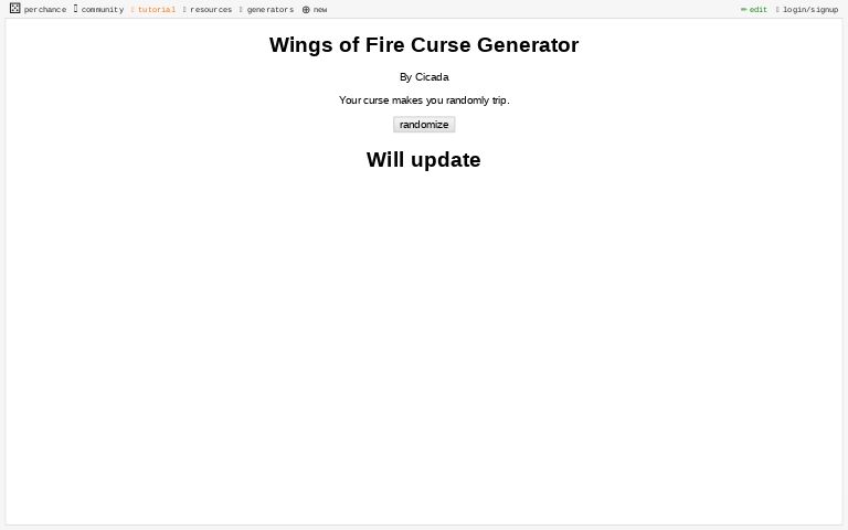 Wings of Fire Curse Generator